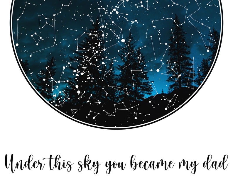 Custom Father Day Gift Personalized Star Map Print, Constellation Star ...