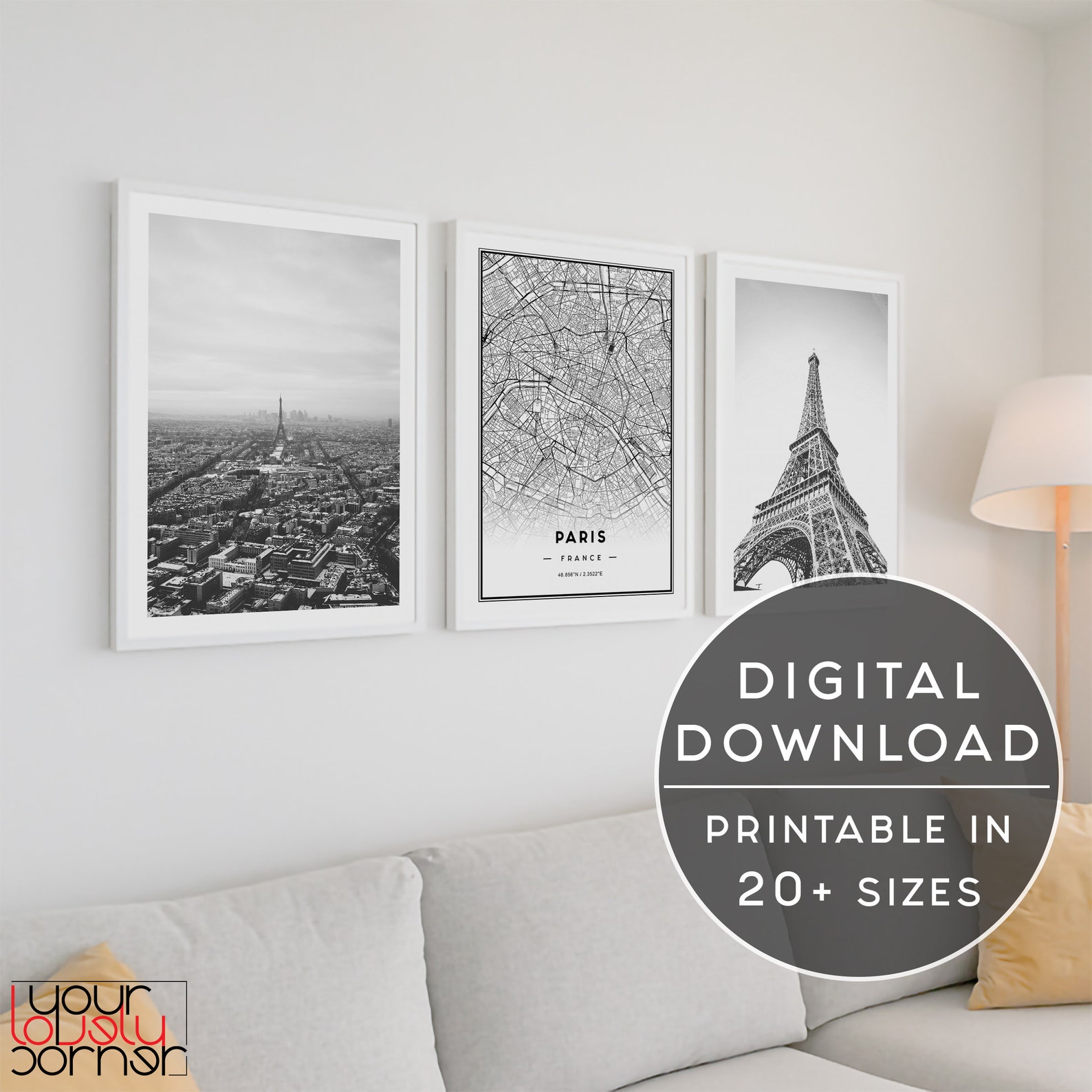 Paris Print Set Paris Poster Set of 3 Prints Paris Wall - Etsy