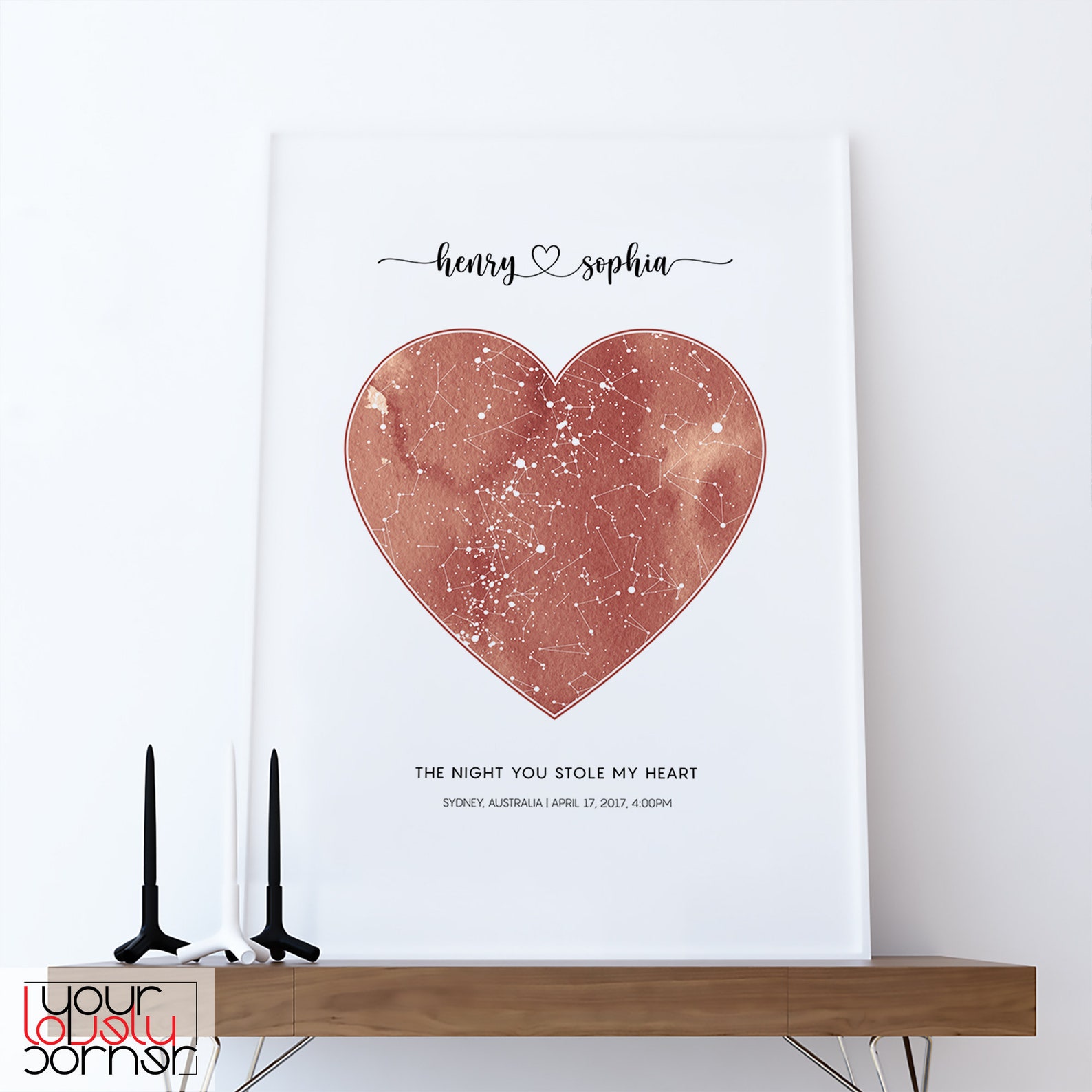 First Date Anniversary Gift Custom Star Map By Date Night | Etsy