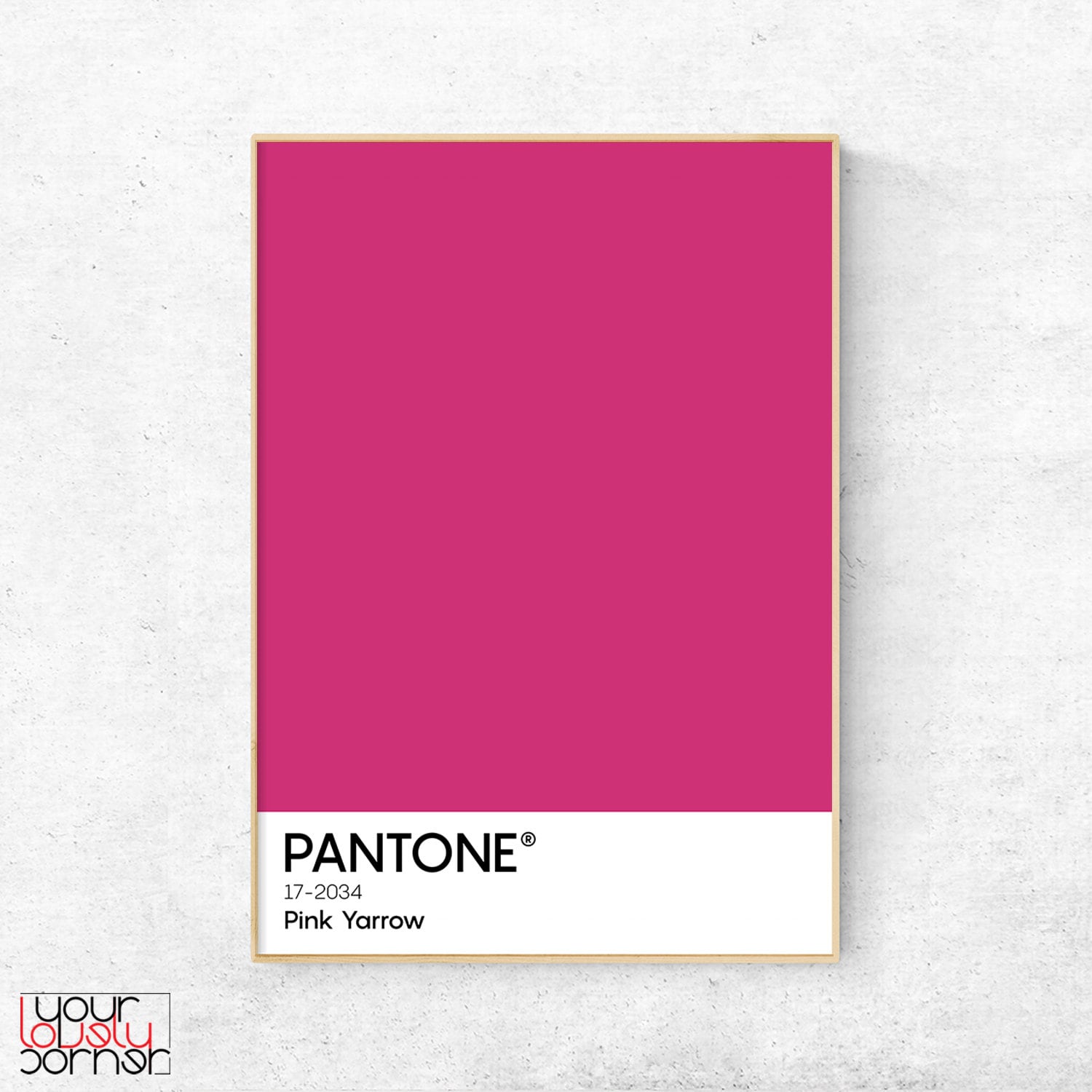 Pantone print Pantone 2017 printable wall art Pink Yarrow | Etsy
