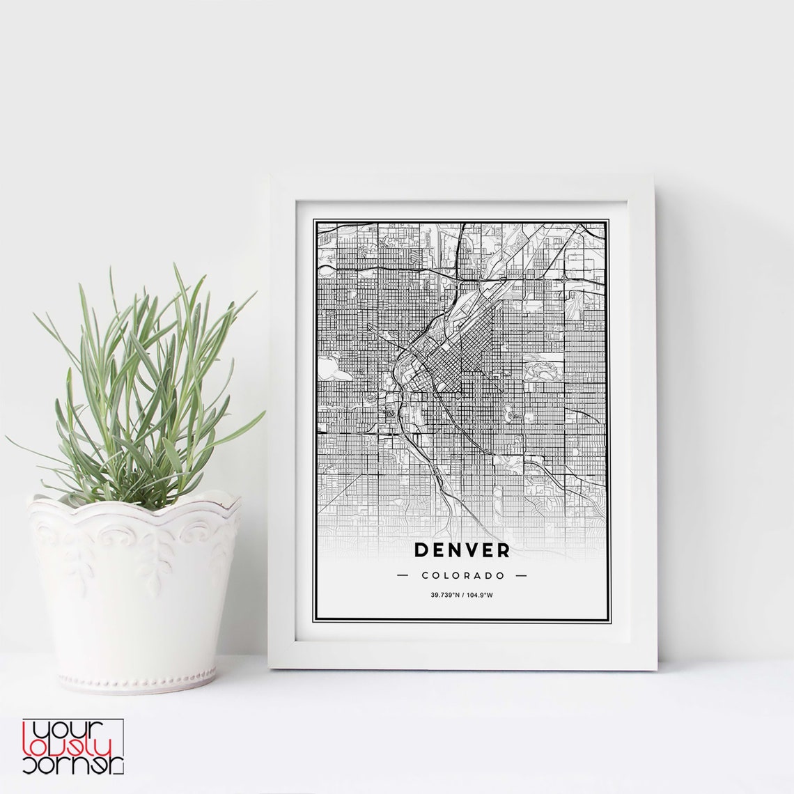 Denver Map Print Denver Map Gift Denver City Map Print | Etsy
