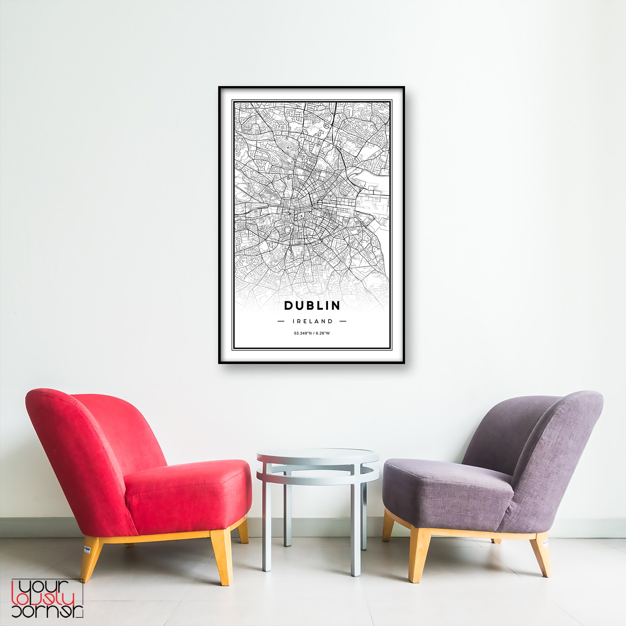 Dublin Map Print Dublin Ireland Map Dublin City Map Print | Etsy