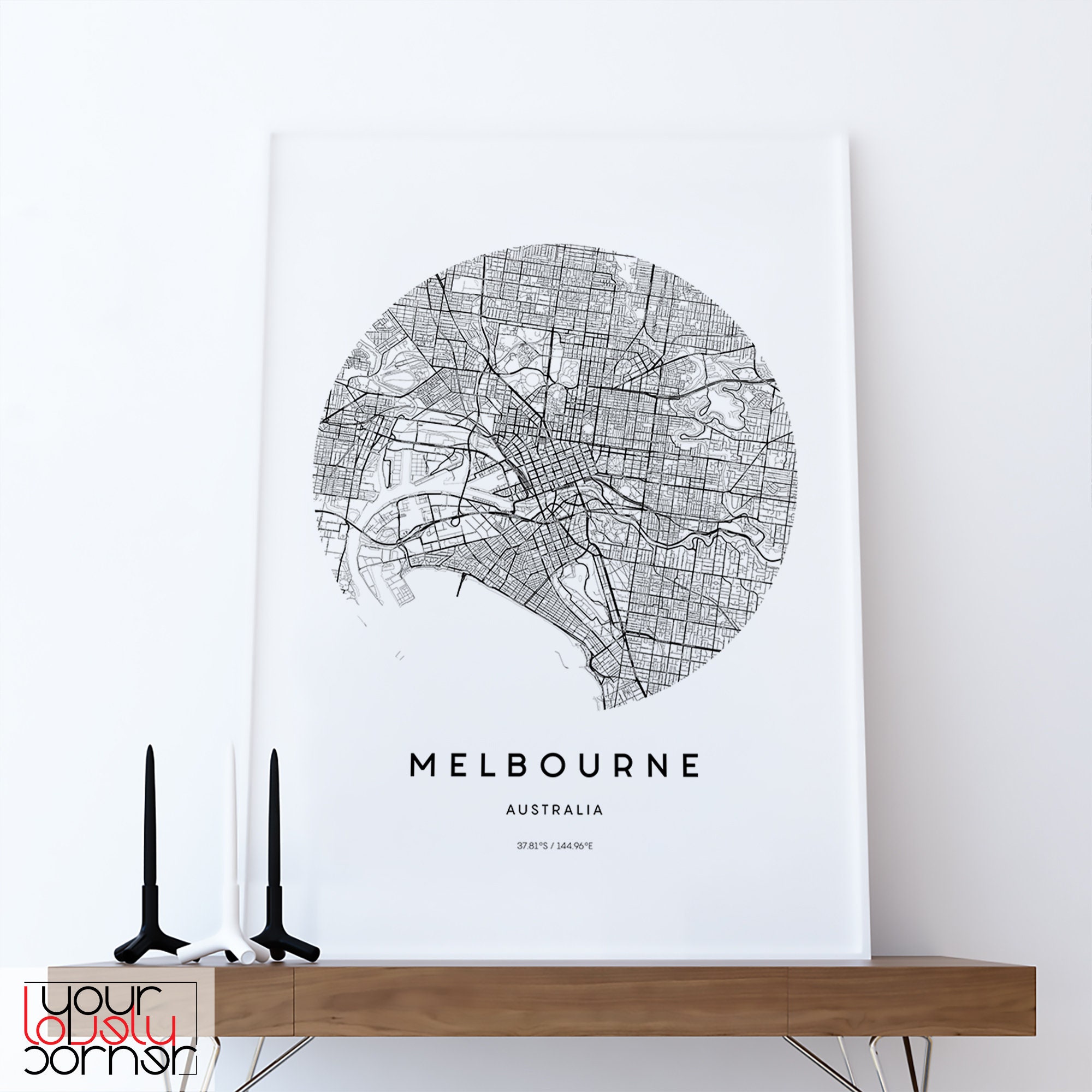 Melbourne City Map Printable Wall Art Printable City Map of - Etsy