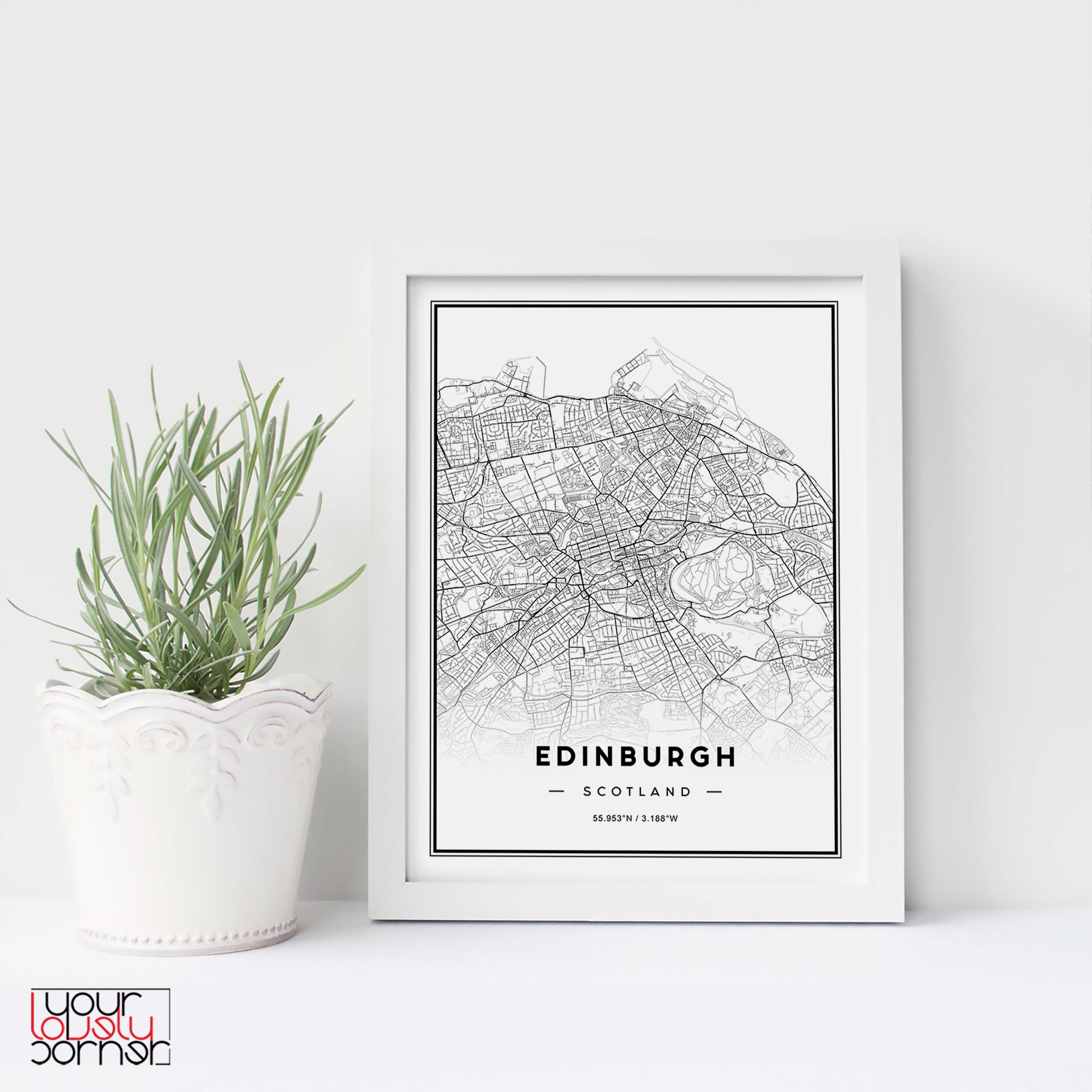 Edinburgh City Map Print Edinburgh Map Print Edinburgh | Etsy