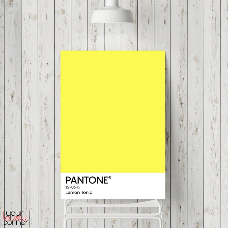 Pantone poster Pantone print Pantone Lemon Tonic Yellow | Etsy