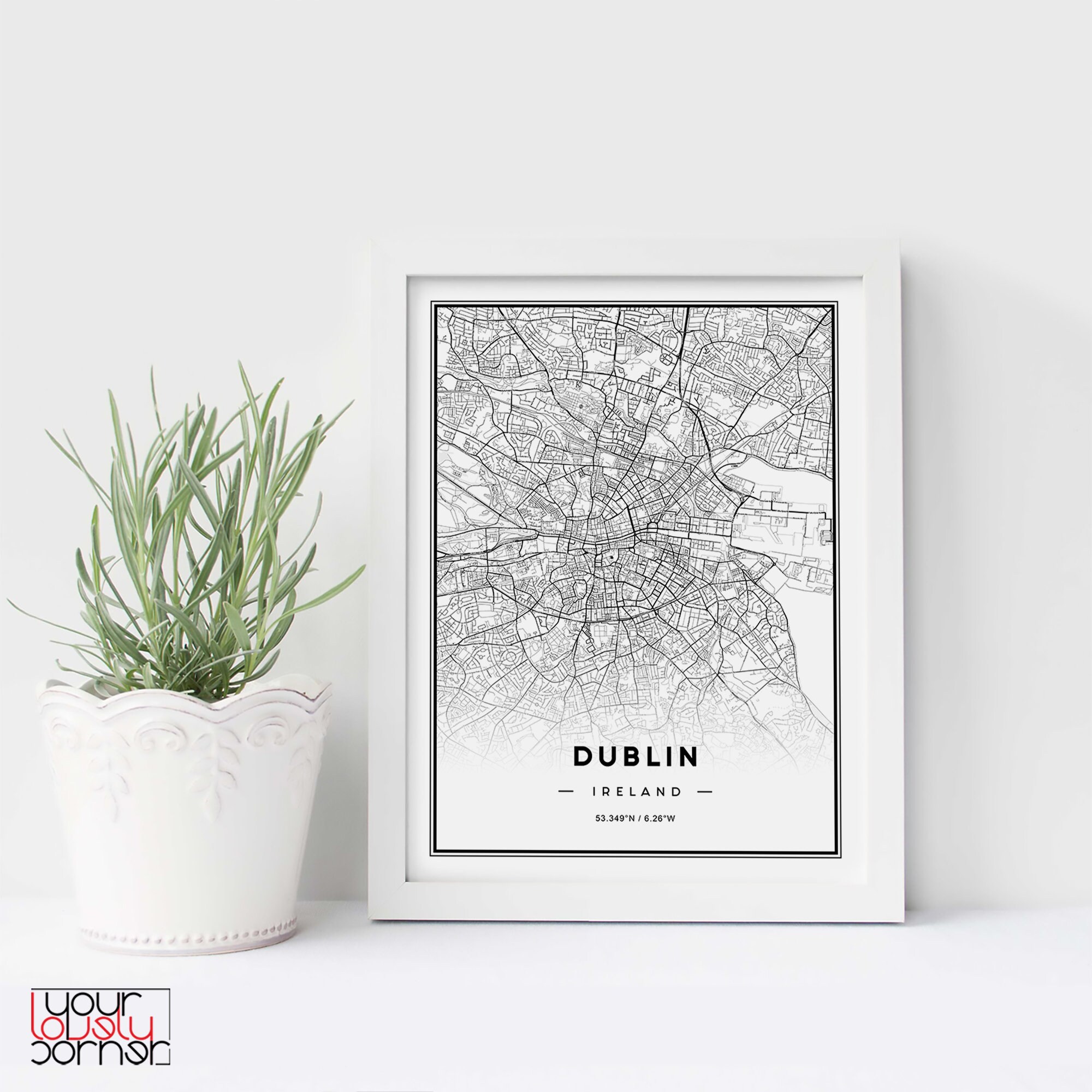 Dublin Map Print Dublin Ireland Map Dublin City Map Print | Etsy