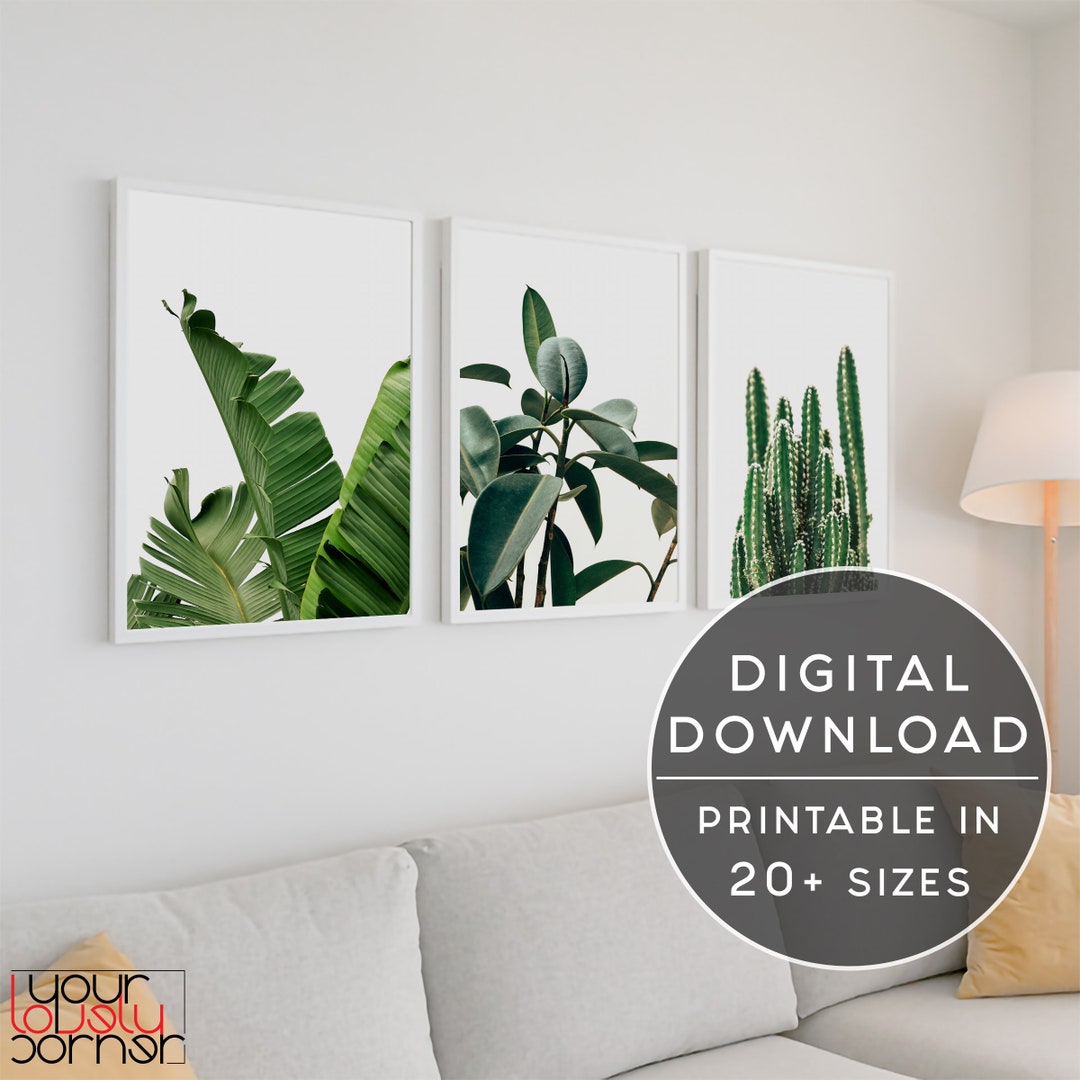 Botanical Wall Art Set of 3 Prints, Botanical Print Set, Tropical ...