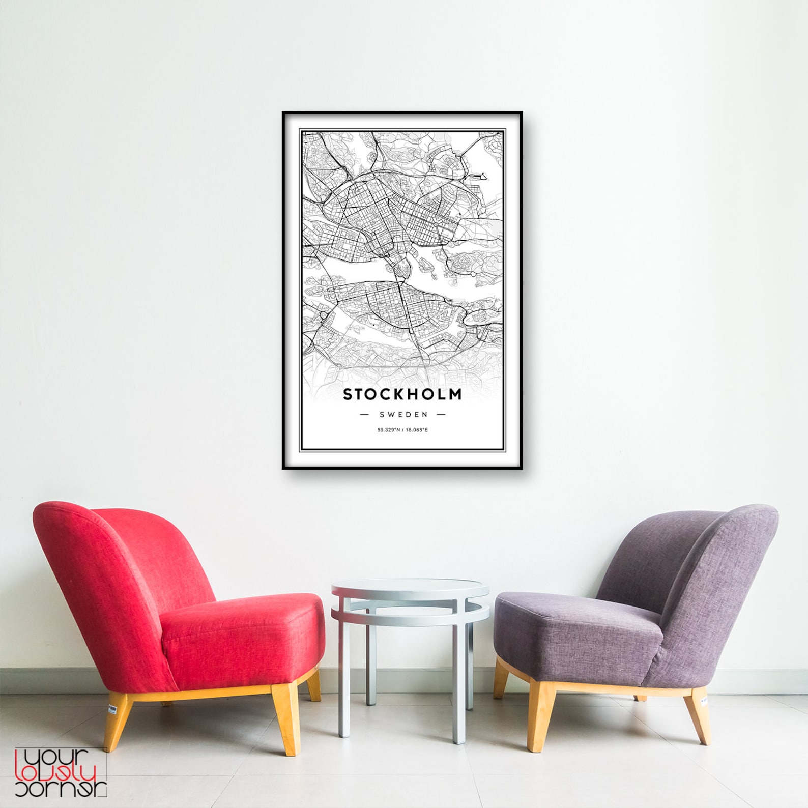 Stockholm Map Print Stockholm Map Gift Stockholm Map Art | Etsy