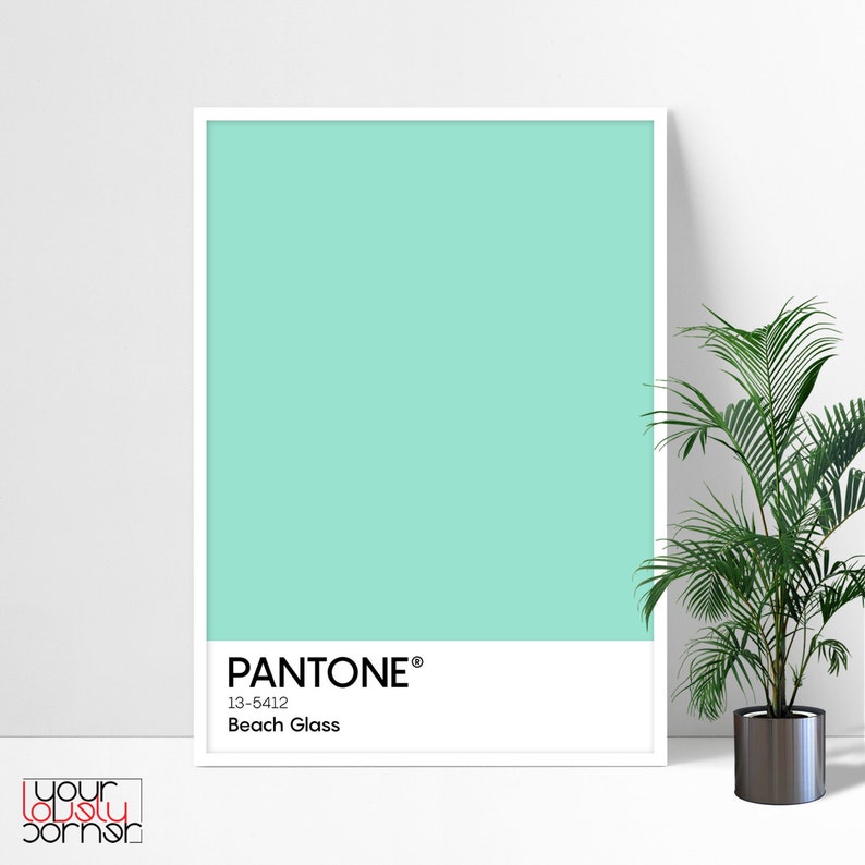 Pantone wall print Pantone modern art Pantone Beach Glass | Etsy