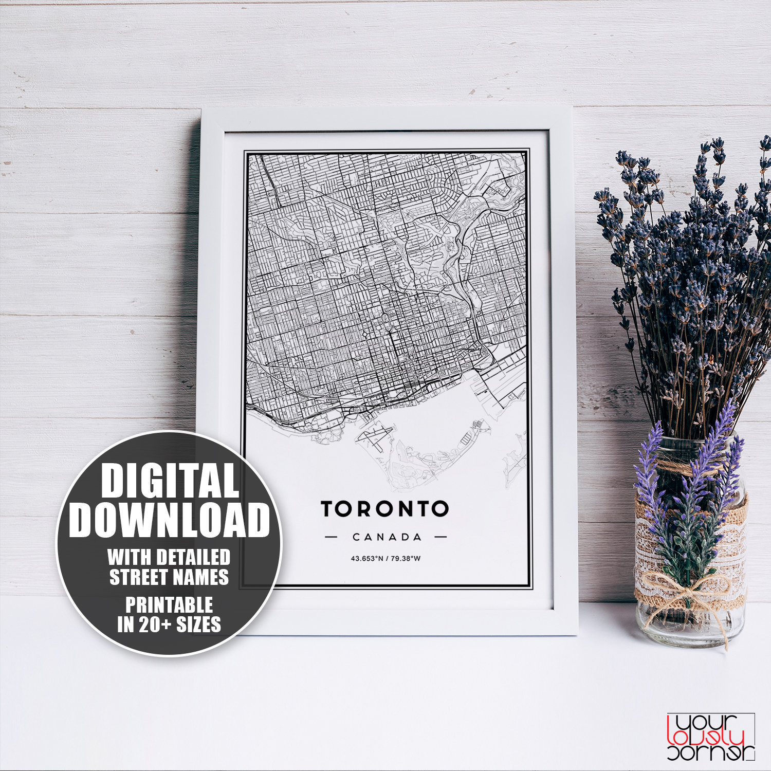 Toronto Map Print Printable Map of Toronto Wall Art Toronto - Etsy