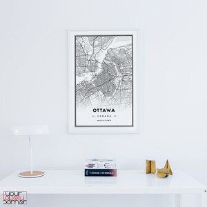 Ottawa Poster, Ottawa Map Wall Art, Map of Ottawa, Ottawa City Map Wall ...
