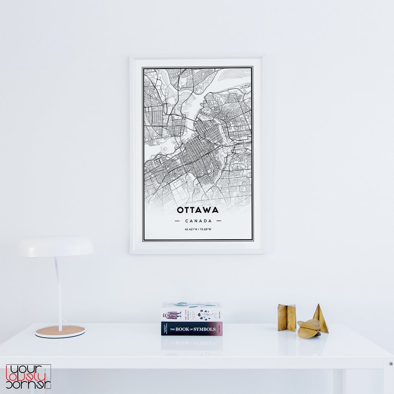 Ottawa Poster Ottawa Map Wall Art Map of Ottawa Ottawa City - Etsy