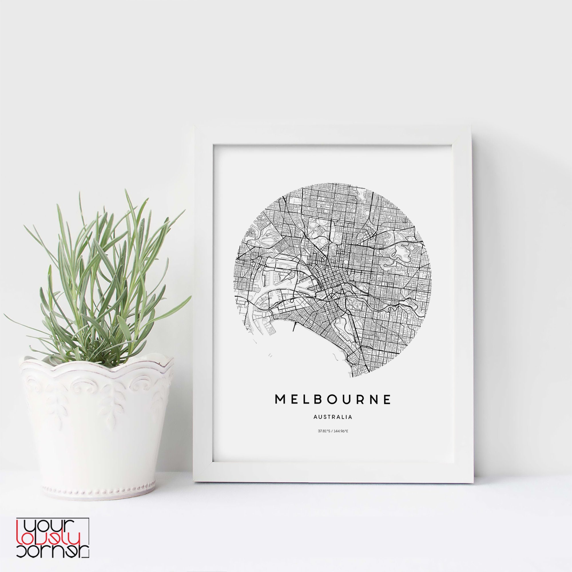 Melbourne City Map Printable Wall Art Printable City Map of | Etsy