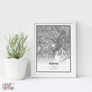 Tokyo Map Print, Tokyo Travel Poster, Tokyo Map Wall Art, Tokyo Travel ...