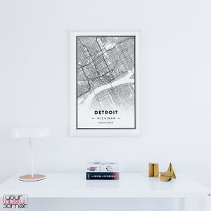 Detroit Map Print, Detroit Poster, Detroit Map Art, Printable Map of ...
