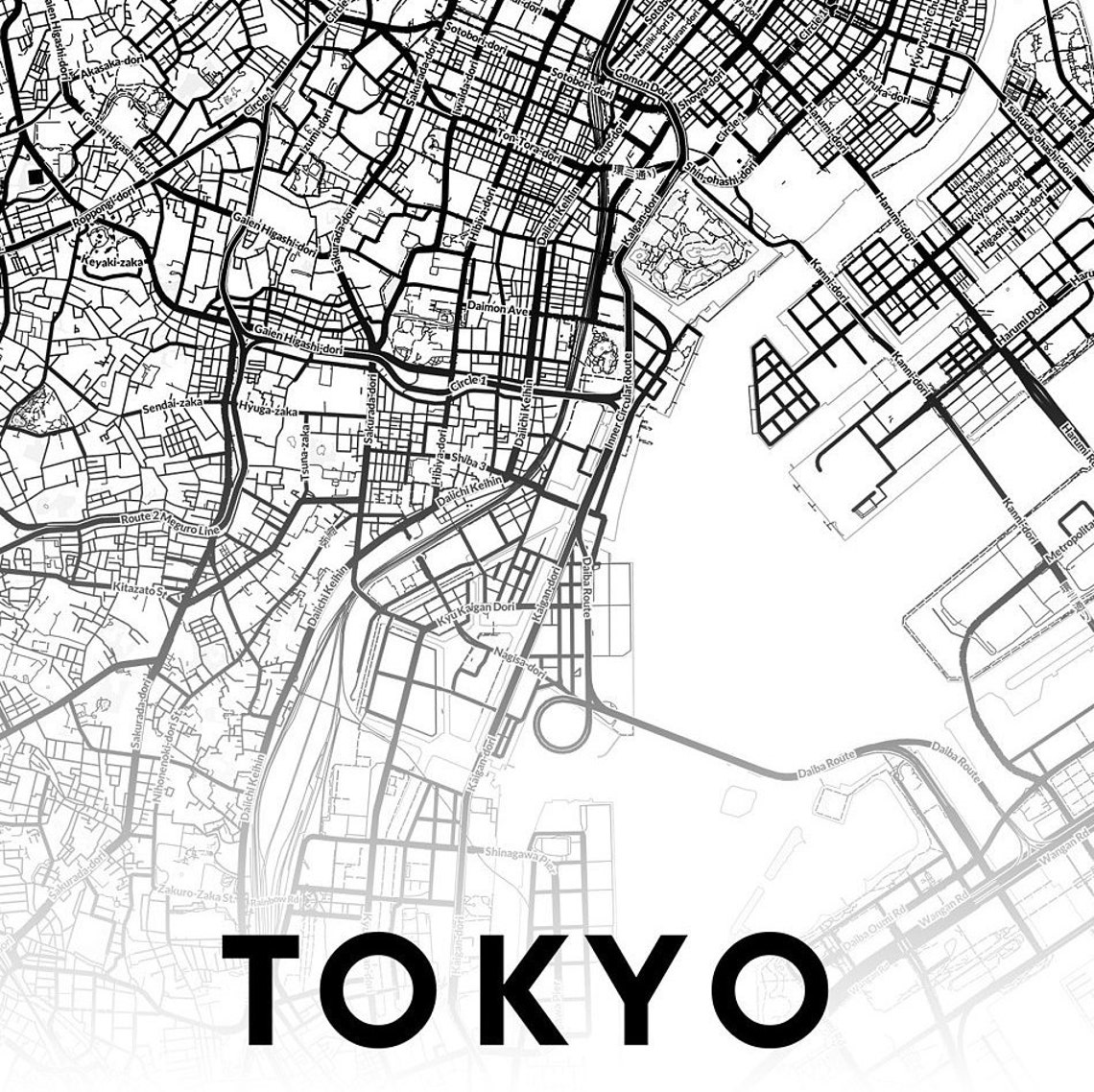 Tokyo Map Print Tokyo Travel Poster Tokyo Map Wall Art | Etsy