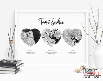 Custom City Map Custom Map Print Personalized Map Custom - Etsy