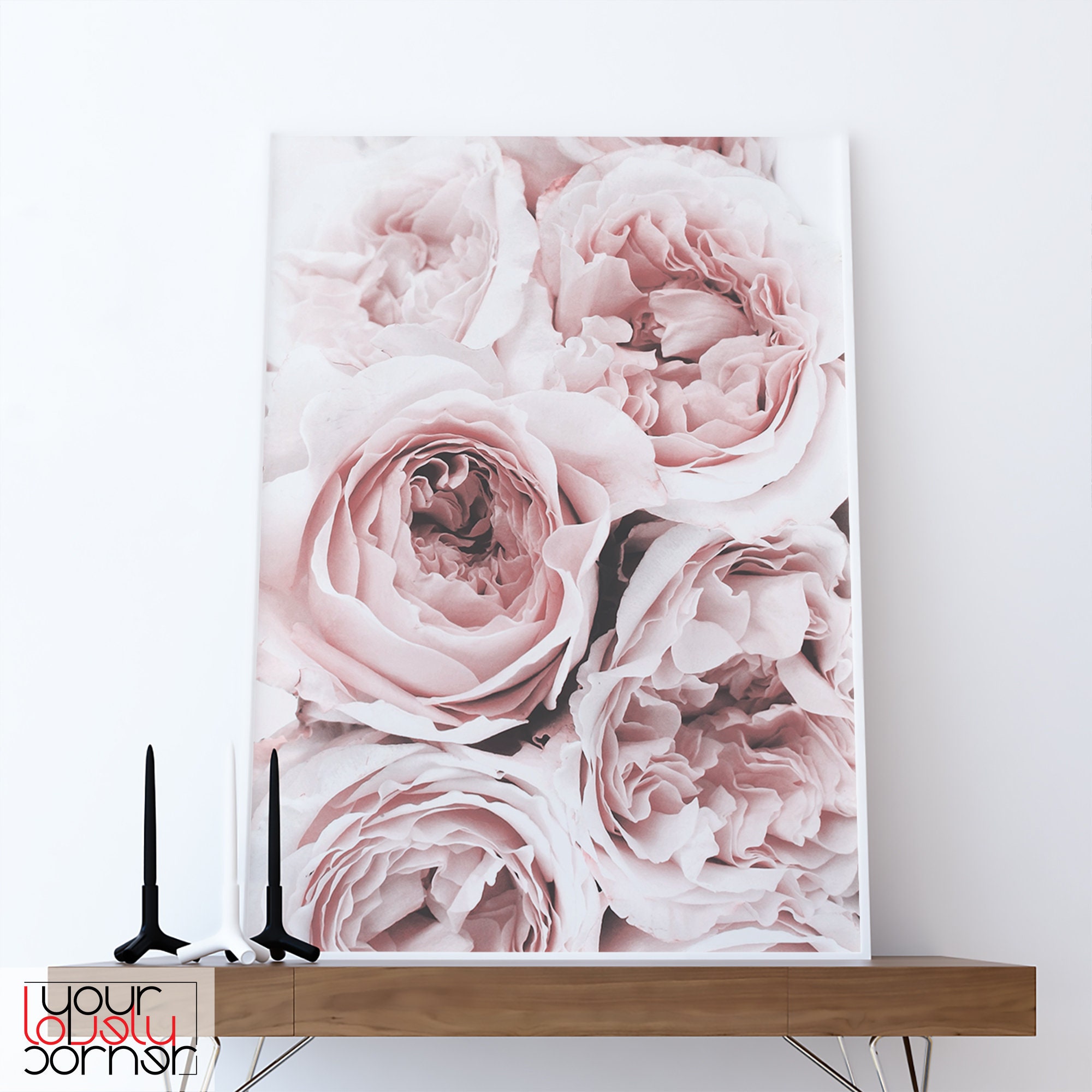 Blush Pink Peony & Paris Map Print Set: Fashion Gallery Wall Art ...