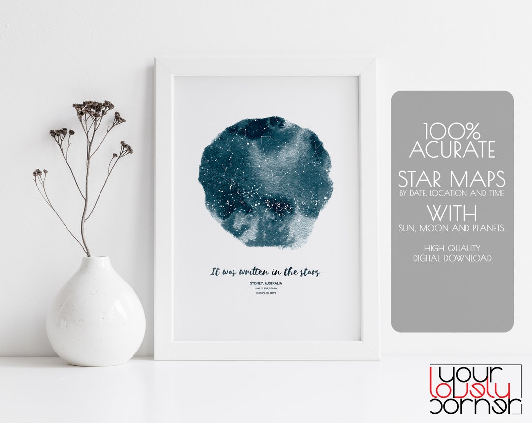 The Night We Met Star Map Digital, Star Map by Date, Personalized Gift ...