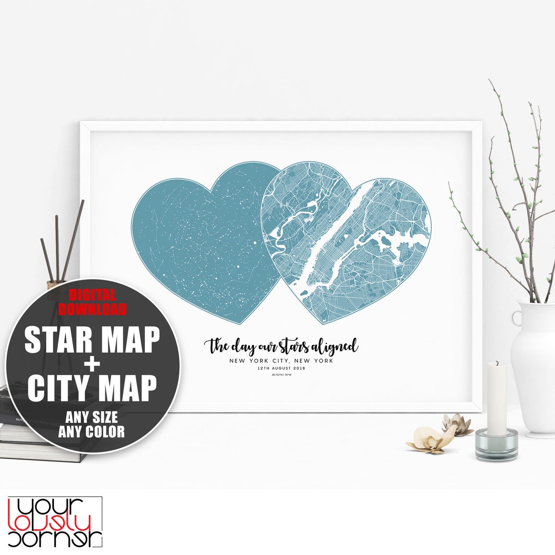 Constellation Map, Where We Met Map, Custom Star Map, Anniversary Gift ...