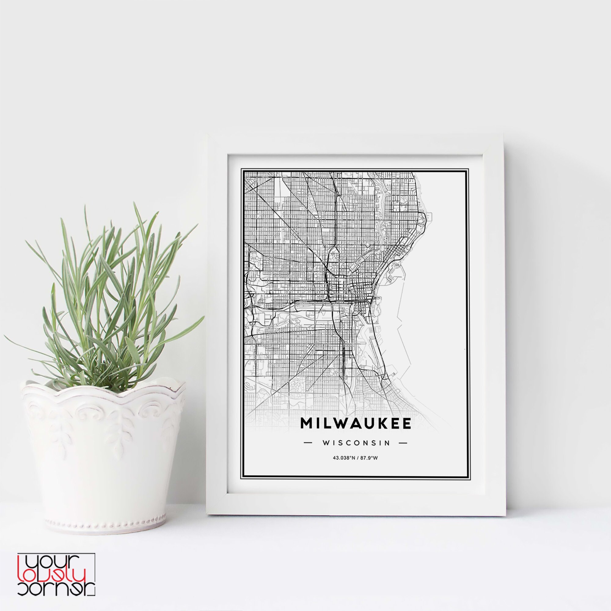 Milwaukee Poster Milwaukee Map Print Milwaukee Map Art | Etsy