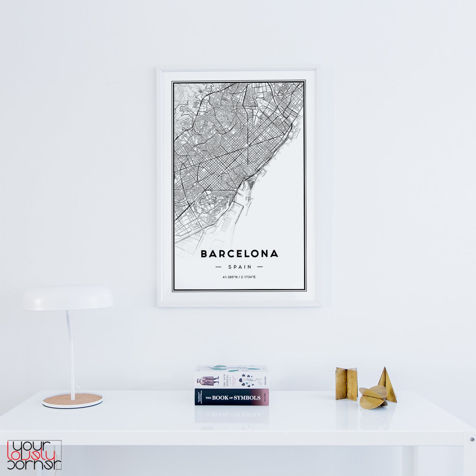 Barcelona Map Print Printable Map Of Barcelona Wall Art | Etsy
