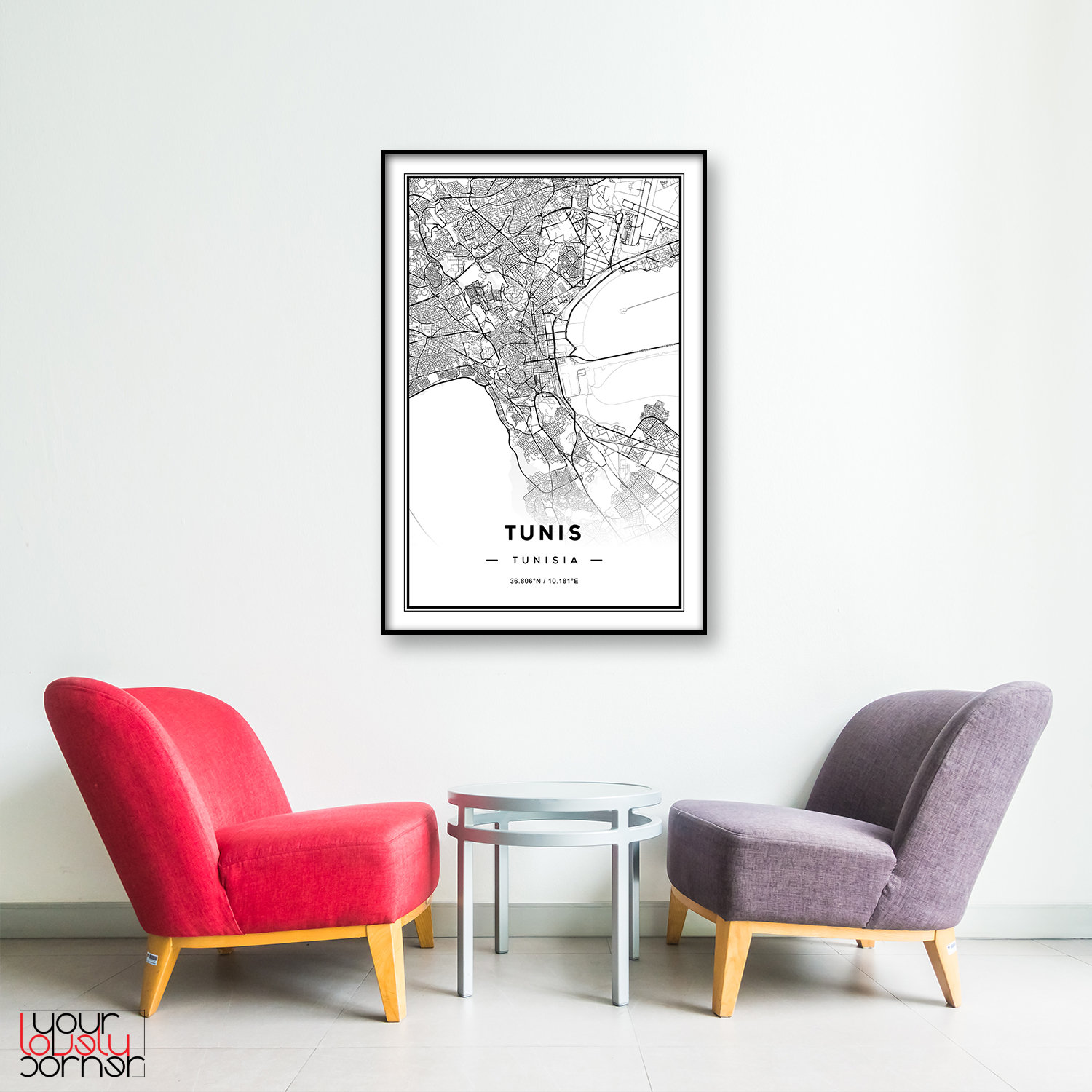 Tunis Map Print Tunis City Map Print Tunis Street Map Wall | Etsy