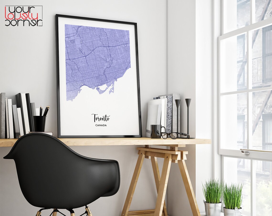 Custom City Map Wall Art Personalized Map DIGITAL PRINT | Etsy