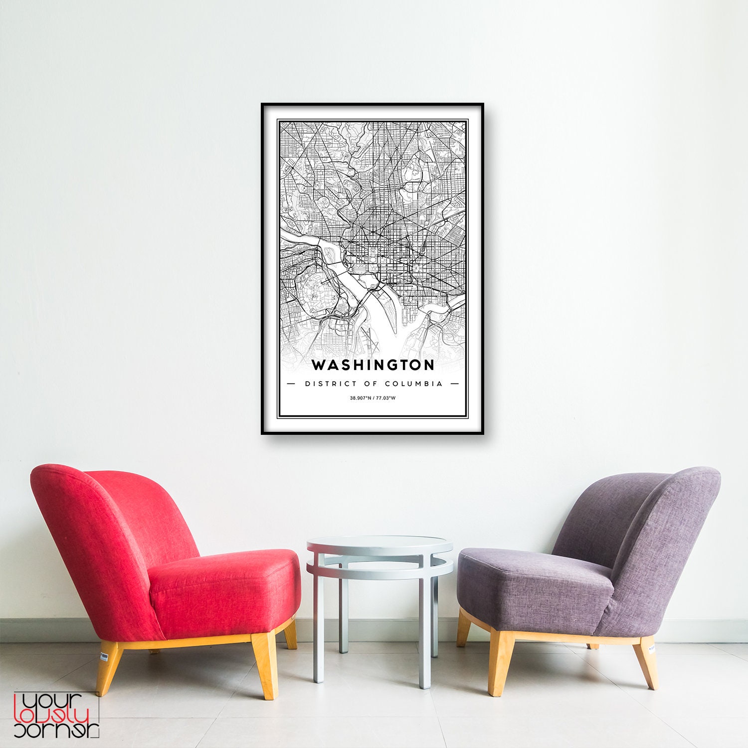 Washington DC Map Print Washington Map Poster Printable Map - Etsy