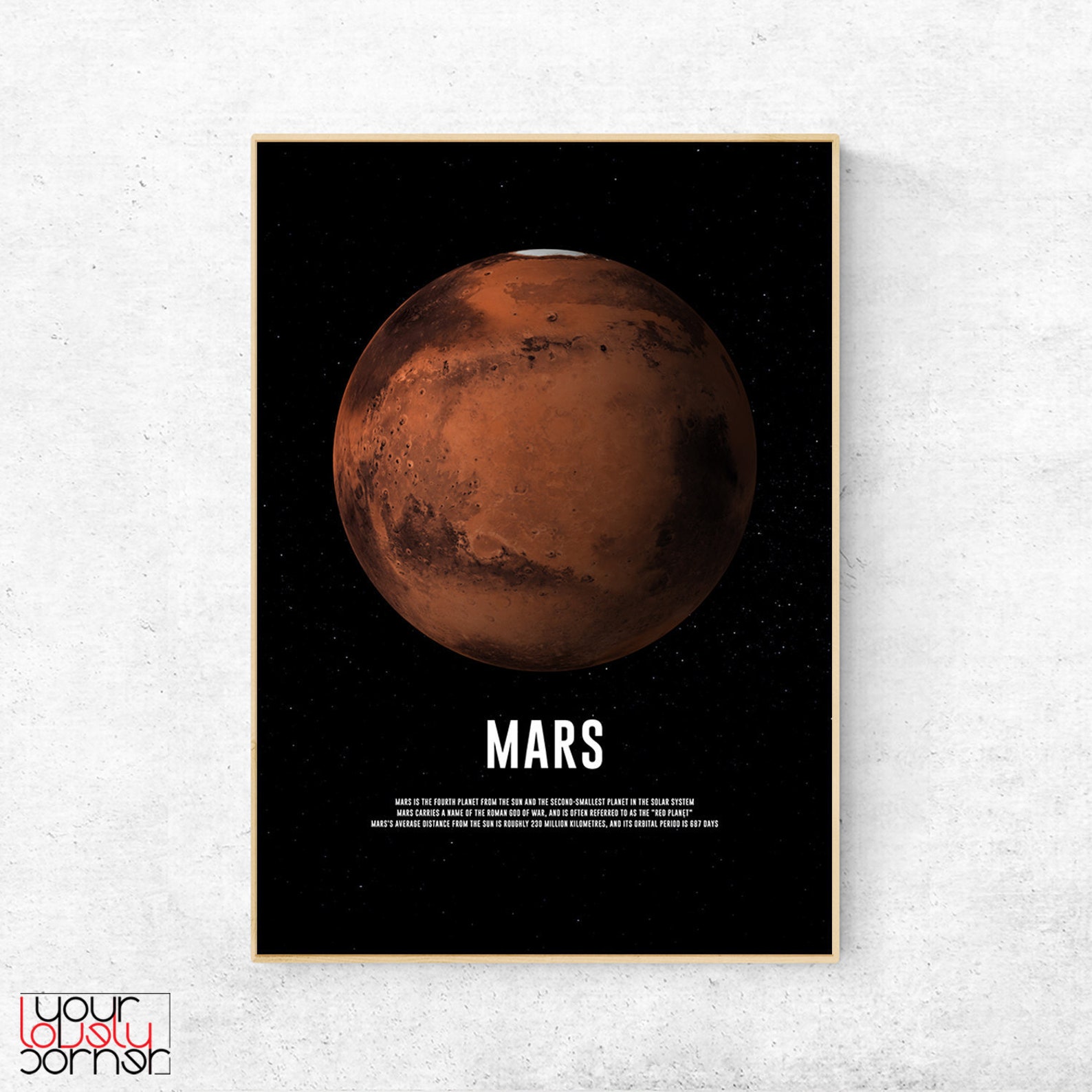 Mars Print Planet Mars Poster Mars Wall Art Nursery Space | Etsy