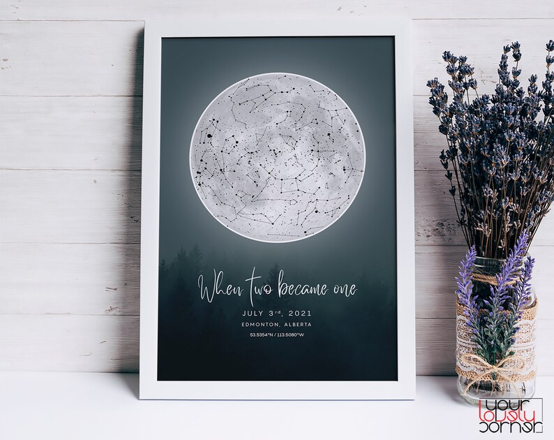 Star Map Print Star Map by Date Printable Digital | Etsy