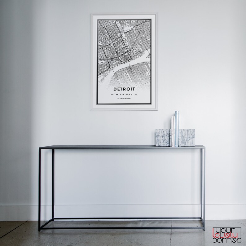 Detroit Map Print Detroit Poster Detroit Map Art Printable - Etsy