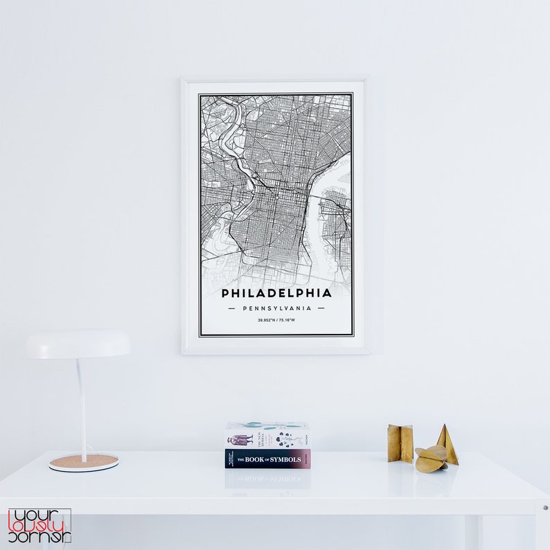 Philadelphia Map Print Printable Map of Philadelphia Map Art - Etsy