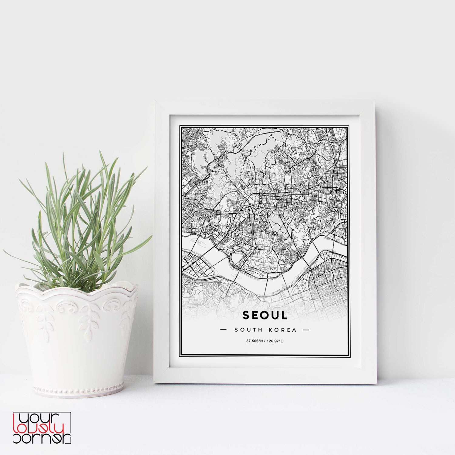 Seoul Map Print Seoul Maps Art Printable Map of Seoul Wall | Etsy