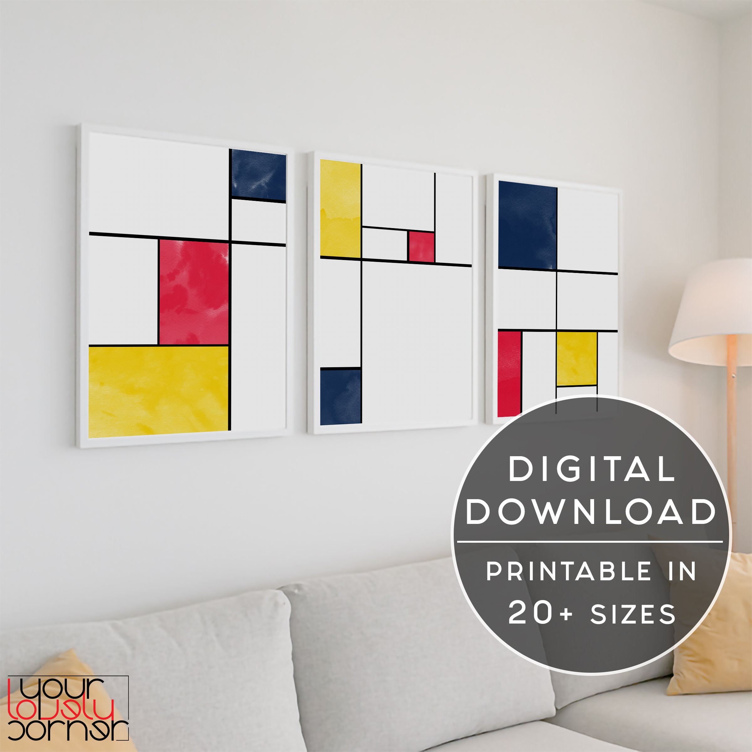 Minimalist Abstract Wall Art Abstract Set of 3 Wall Art | Etsy