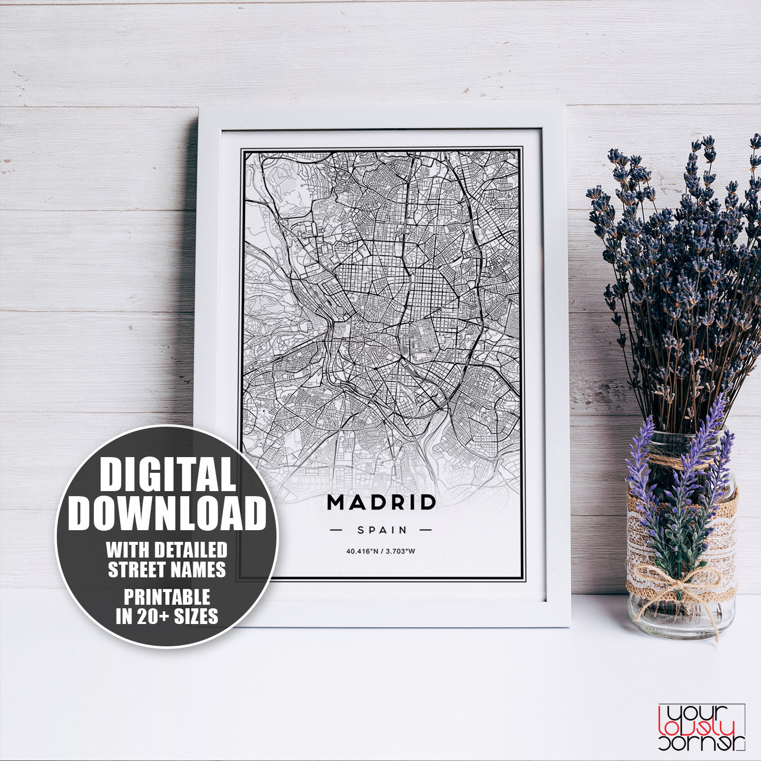 Madrid Map Print Printable Map Of Madrid Madrid City Map | Etsy