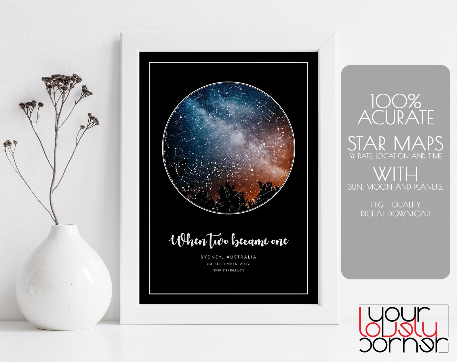 Custom Star Map Print Night Sky Print Star Map by Date - Etsy