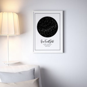 Our First Date Star Map Digital Print, Star Map Printable Wall Art ...