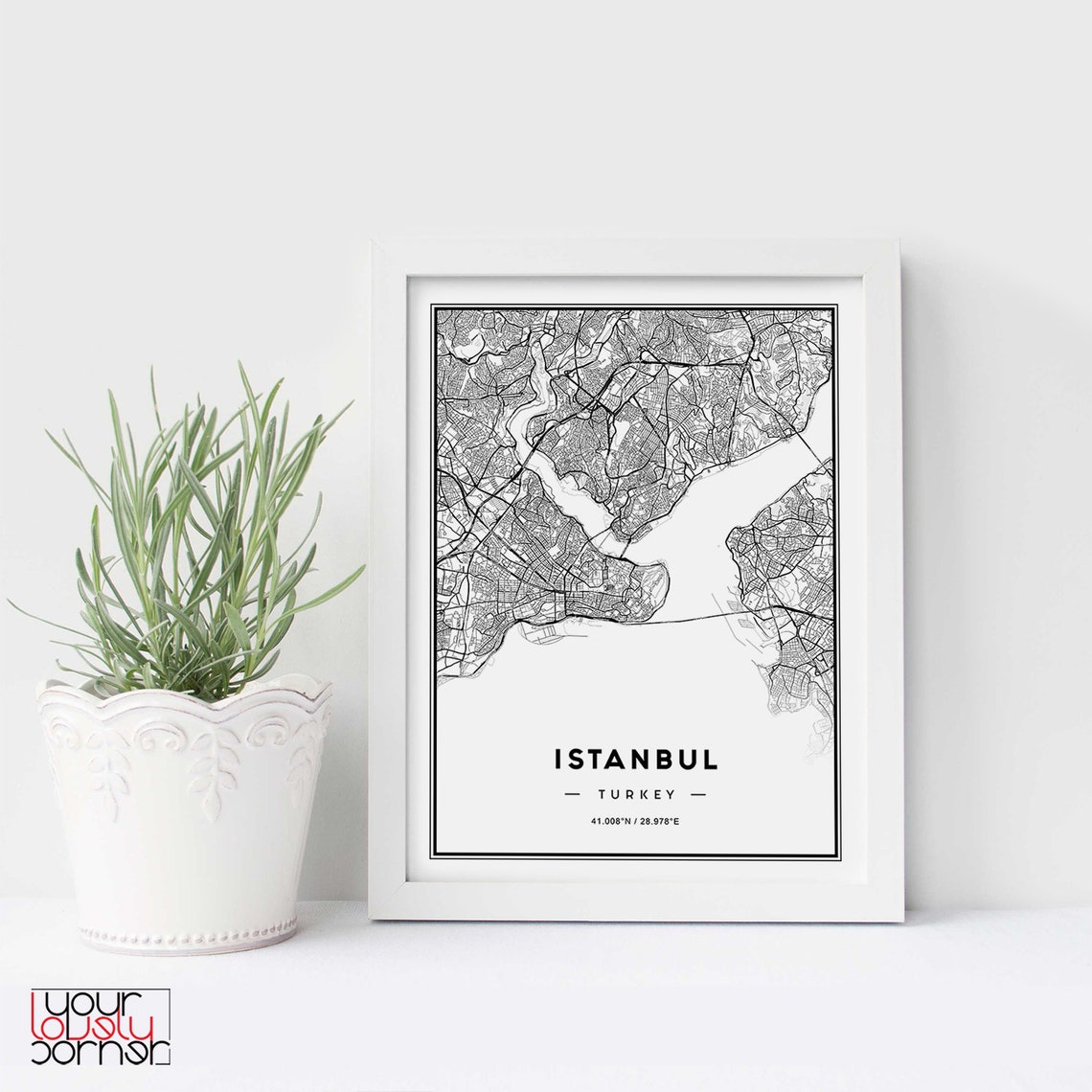 Istanbul Map Print Istanbul Map Gift Istanbul Map Art | Etsy