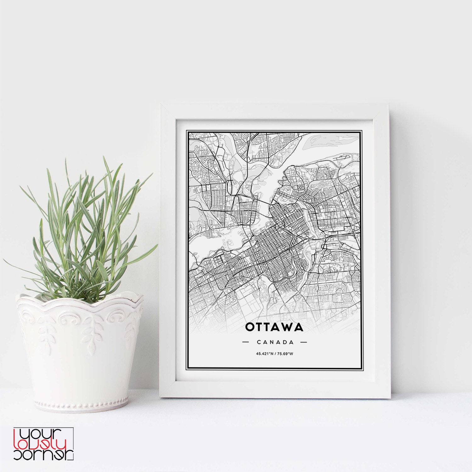 Ottawa Poster Ottawa Map Wall Art Map of Ottawa Ottawa City | Etsy