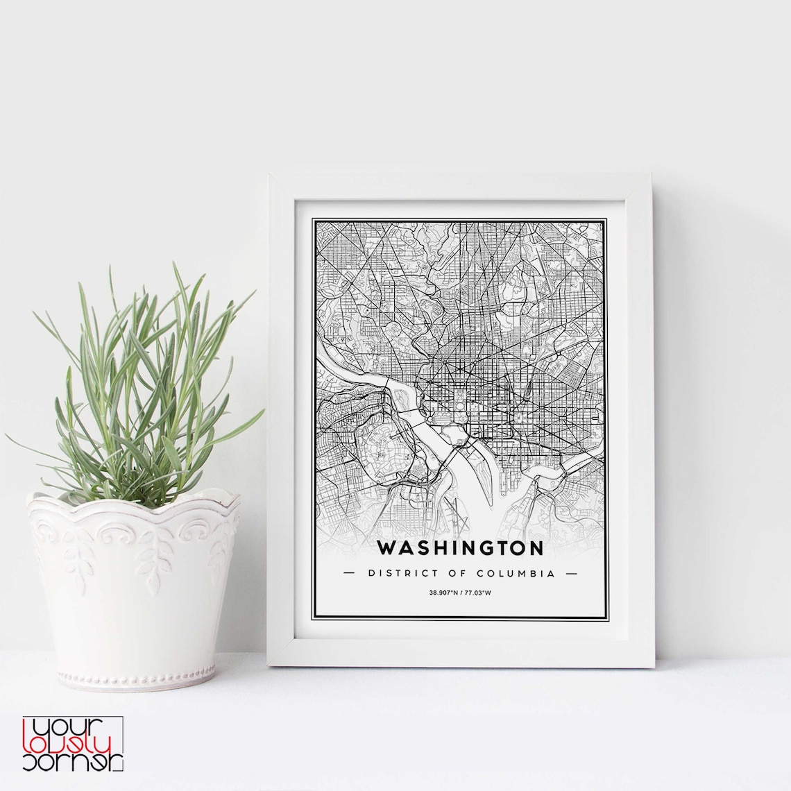 Washington DC Map Print Washington Map Poster Printable Map - Etsy