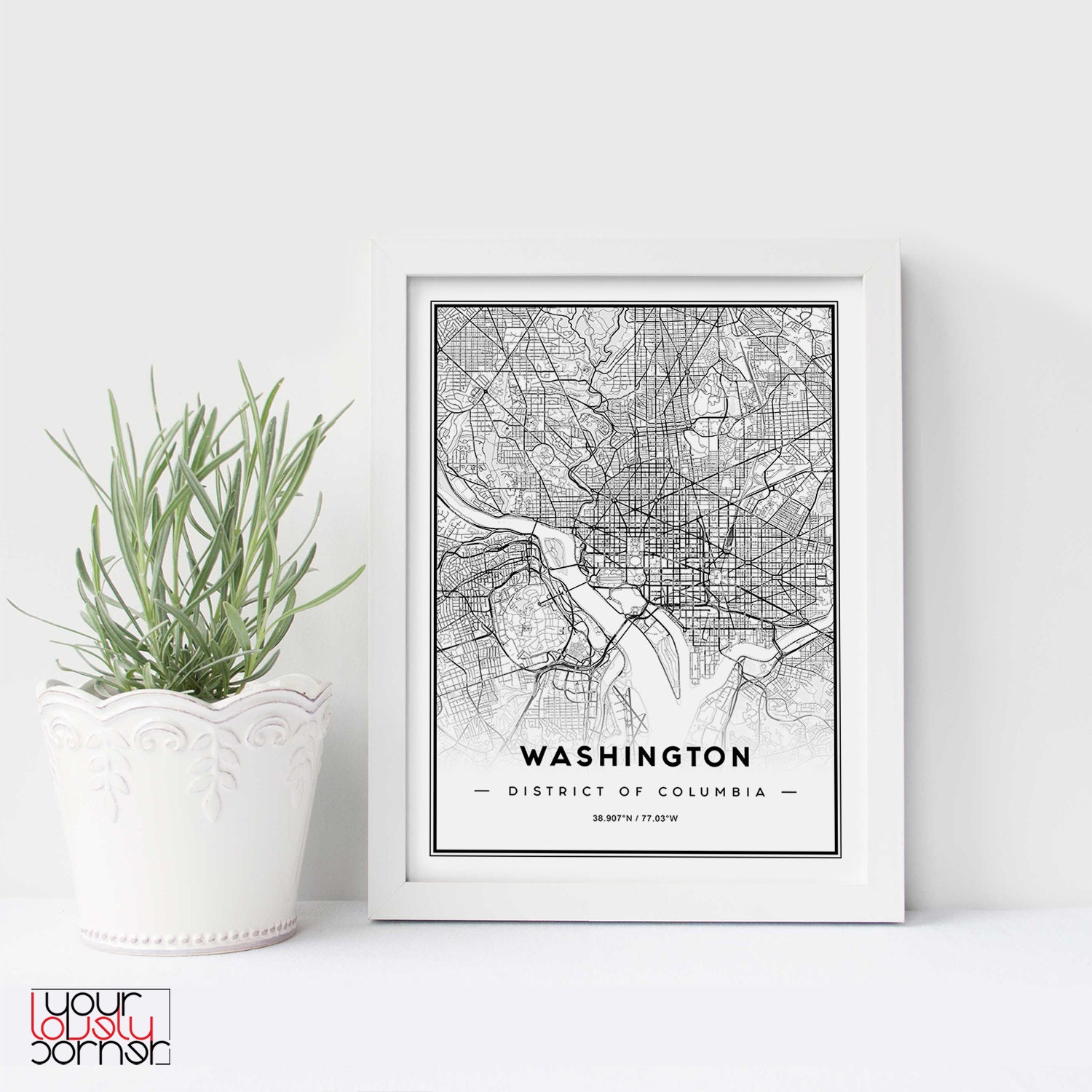 Washington DC Map Print Washington Map Poster Printable Map - Etsy