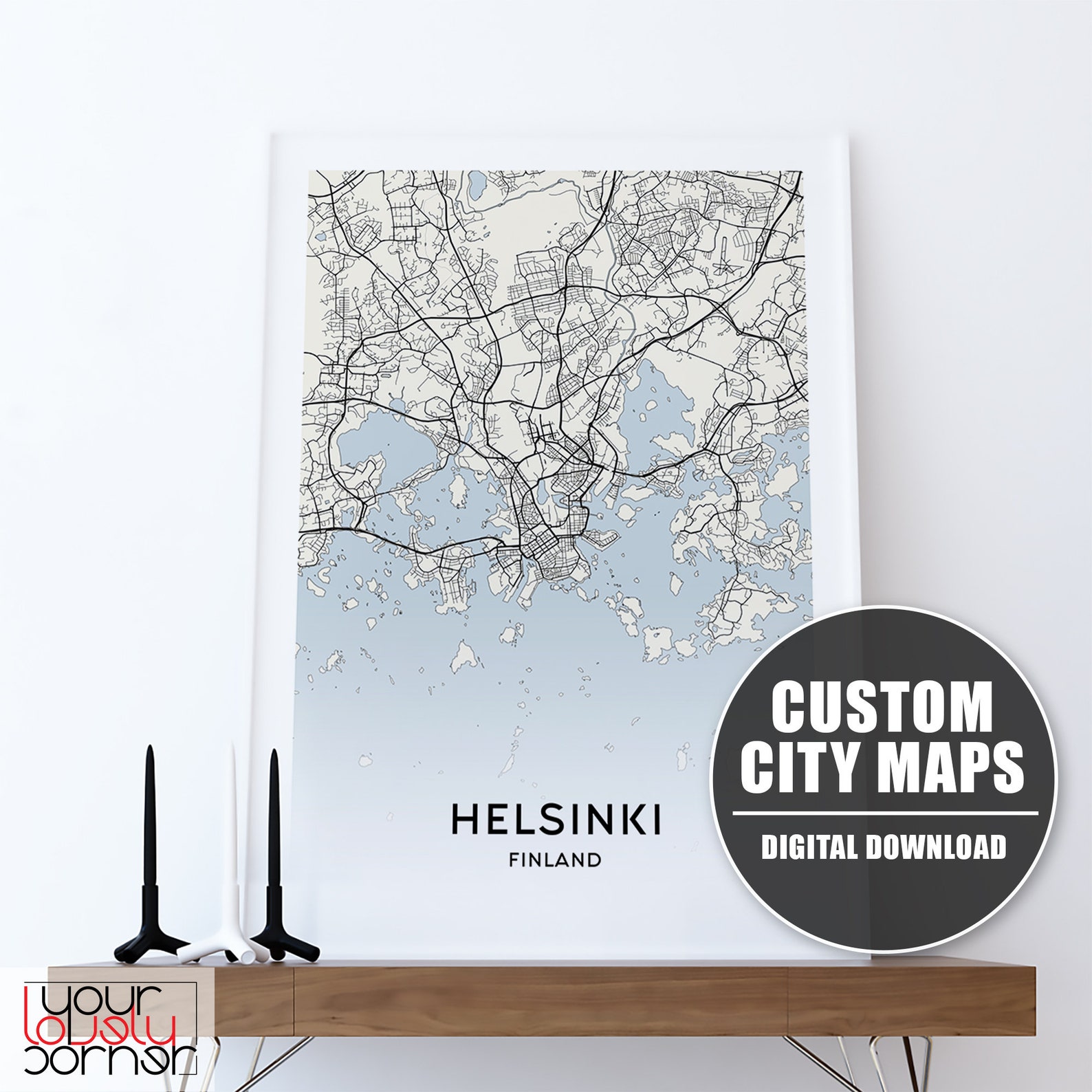 Custom City Map Digital Print, Custom Map Gift, Custom Map Print ...