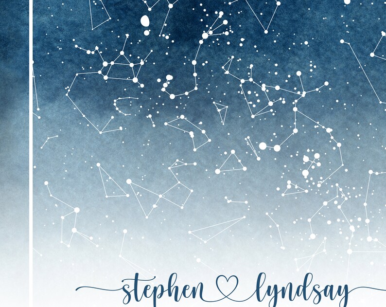 Star Map by Date Night Sky Print | Custom Star Map Night Sky by Date ...