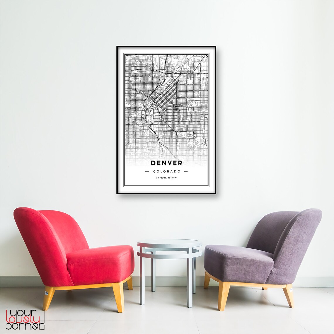 Denver Map Print Denver Map Gift Denver City Map Print | Etsy