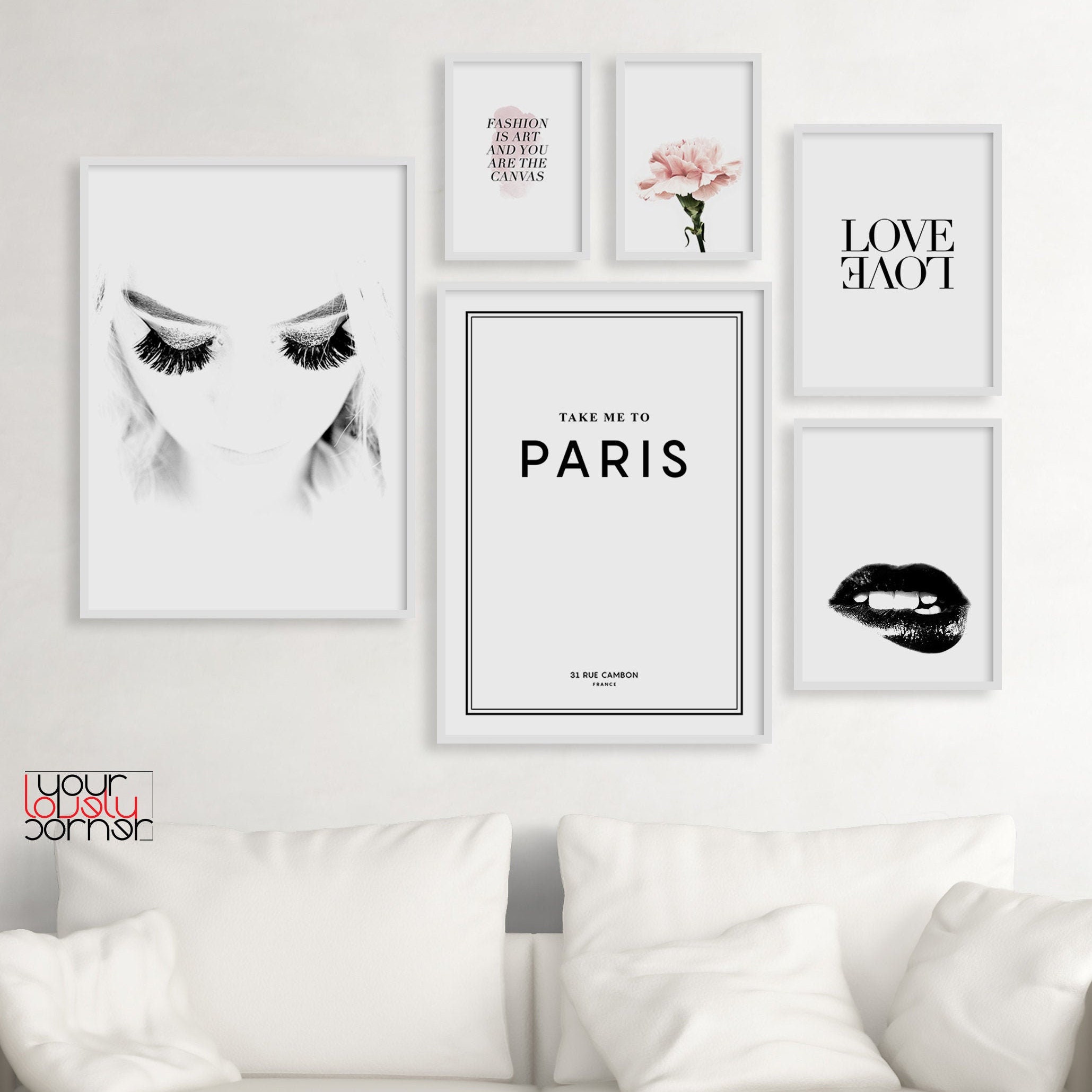 Fashion Print Gallery Wall Art Set of 6 Prints Modern Art | Etsy