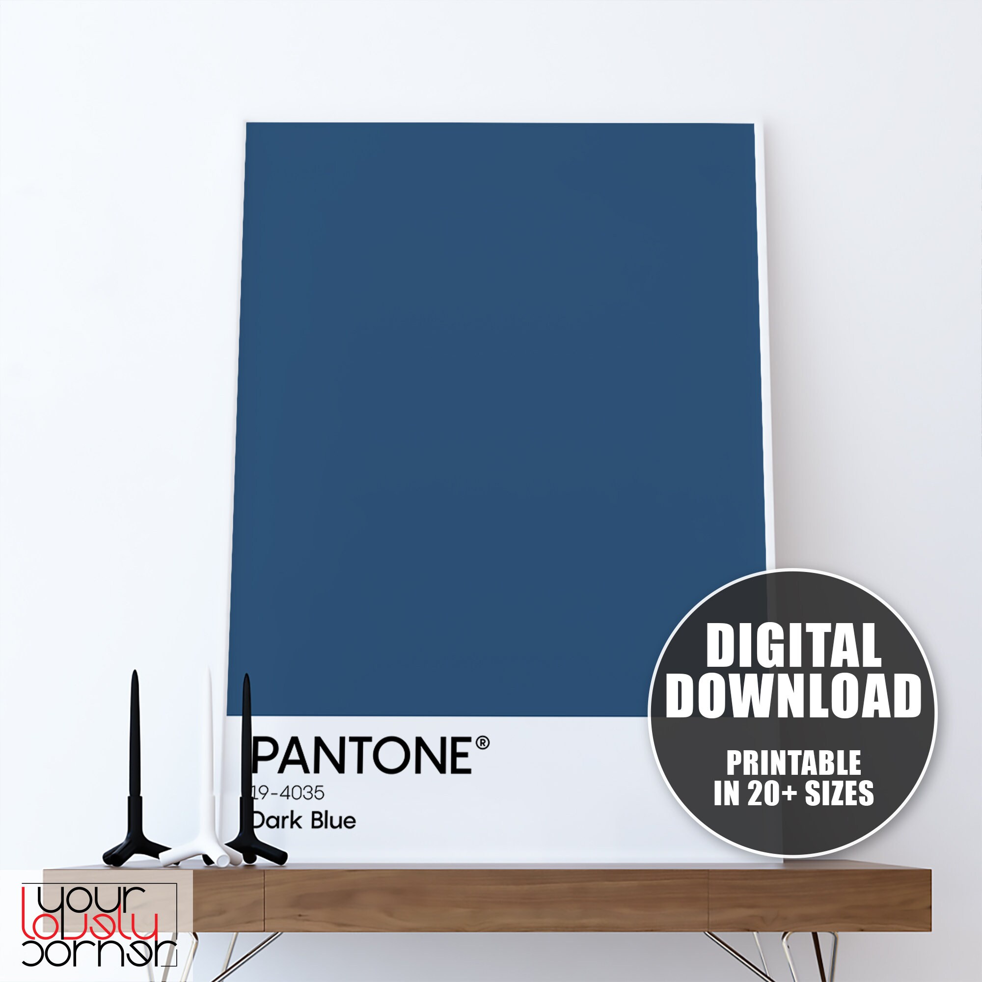 Pantone Print Pantone Dark Blue Pantone Wall Art Pantone | Etsy