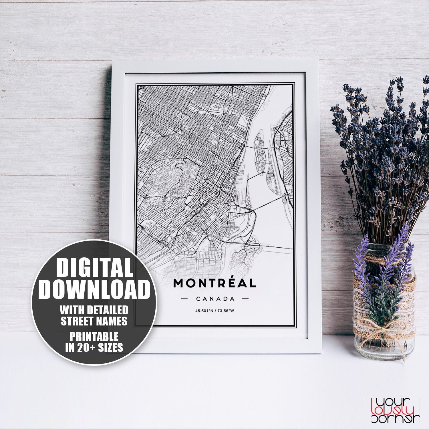 Montreal Map Printmontreal Map Art Montreal Map Gift Map of - Etsy