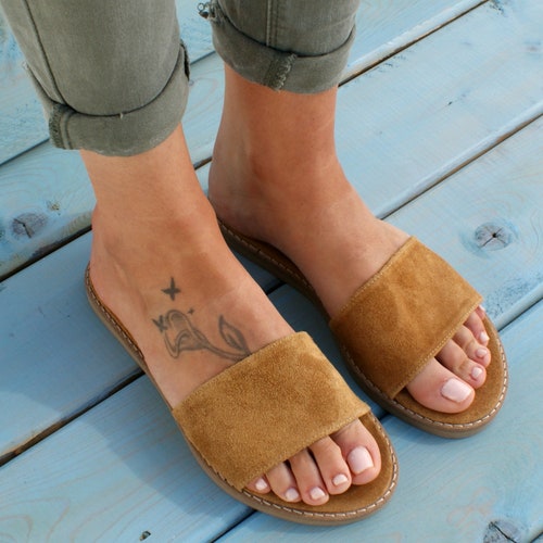 Handmade Slides Women Greek Sandals Summer Fashion Ladies - Etsy