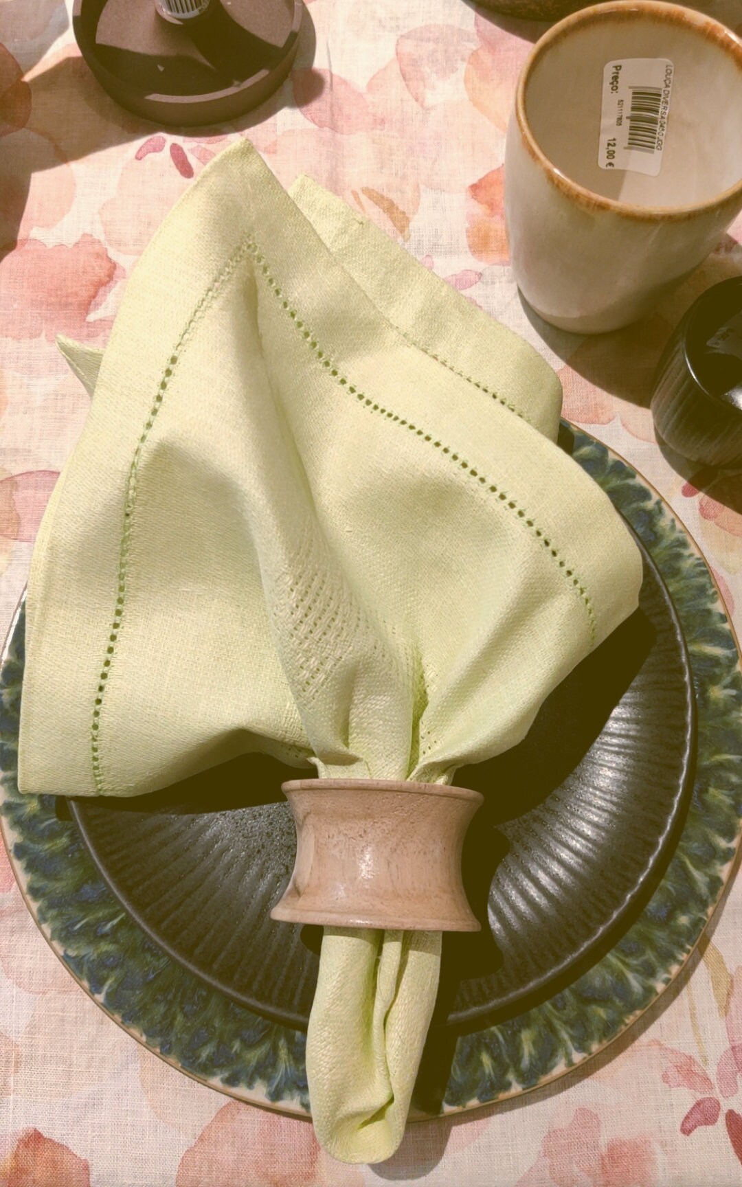 Fine Dining Jacquard Napkins. Light Green Color. Linen Cotton Quality ...